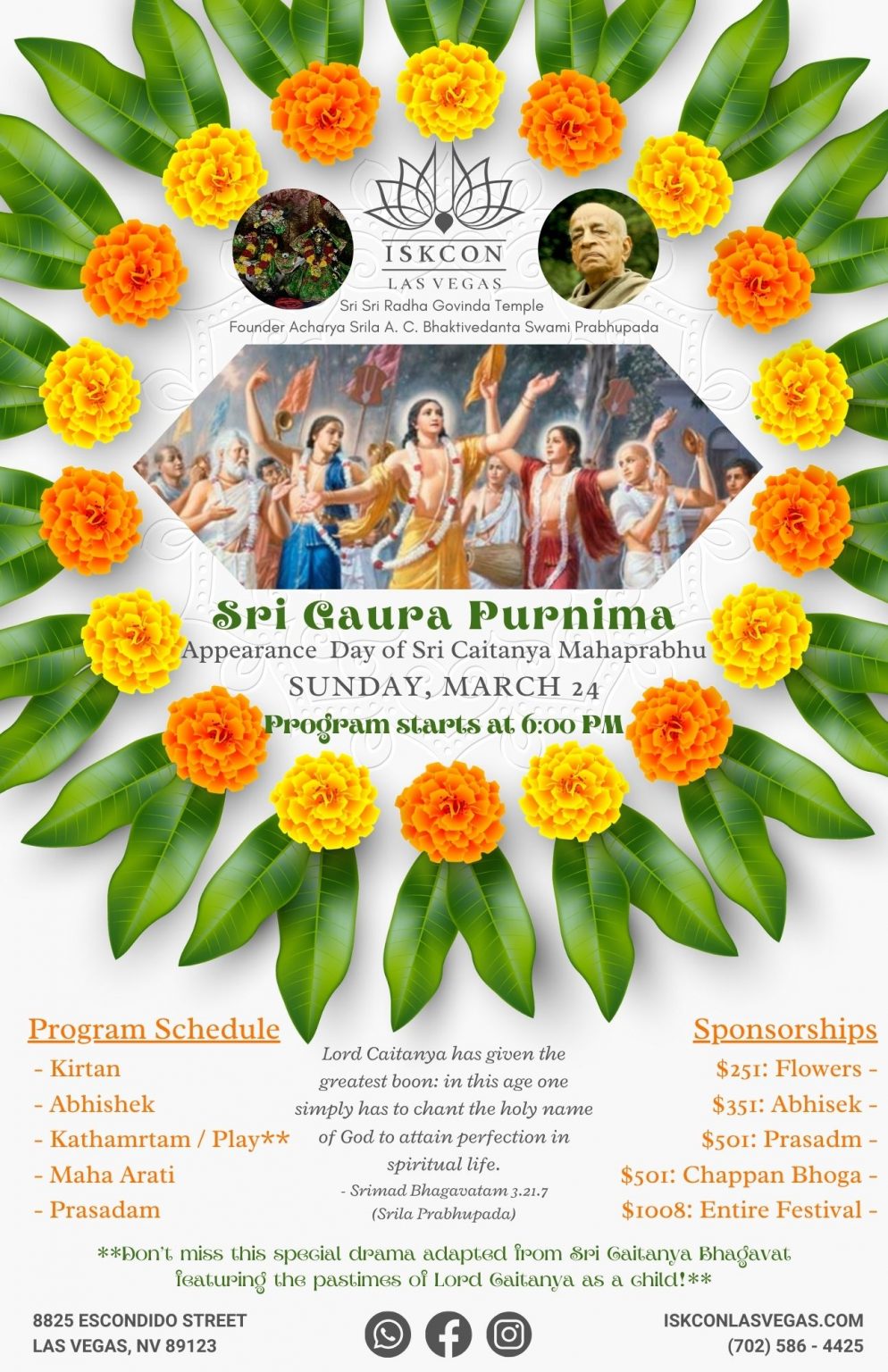 Sri Guru Purnima Celebrations at Sri Sri Radha Govinda Temple ...